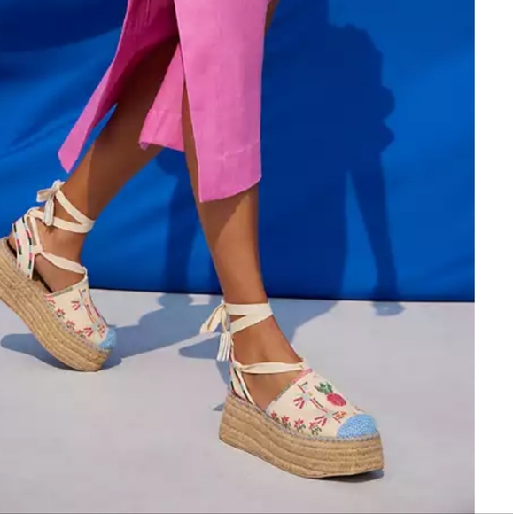 FARM Rio | Shoes | Farm Riowmns Whtblu Paradise Bead Embellished ...